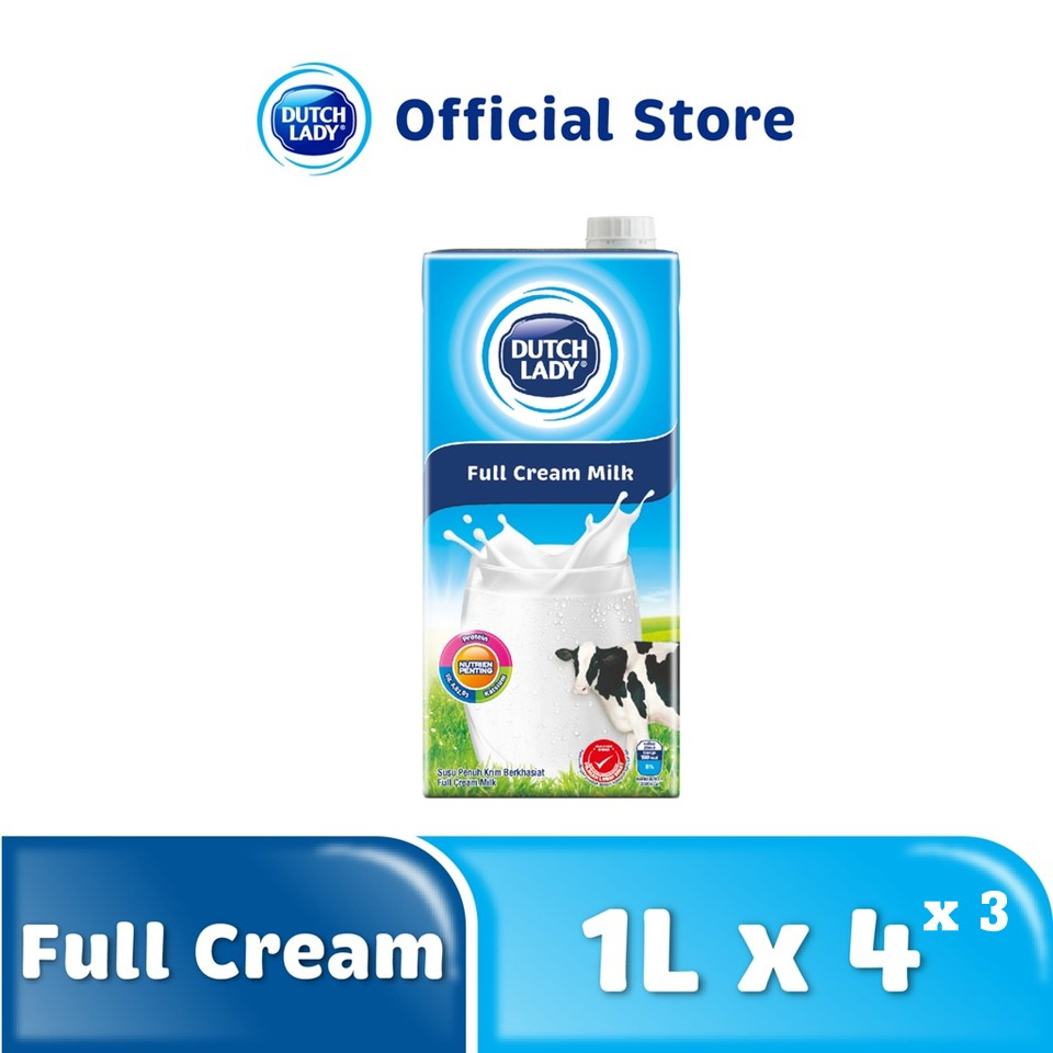 [Bundle of 3] Dutch Lady UHT Milk Full Cream (1L x 4)[Exp 17 Jan 2026 &/ Later] | Shopee Malaysia