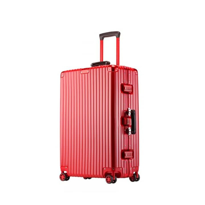 26" INCH ALUMINIUM FRAME TSA LOCK TRAVEL LUGGAGE ZIPLESS CLIP LOCK WITH ...