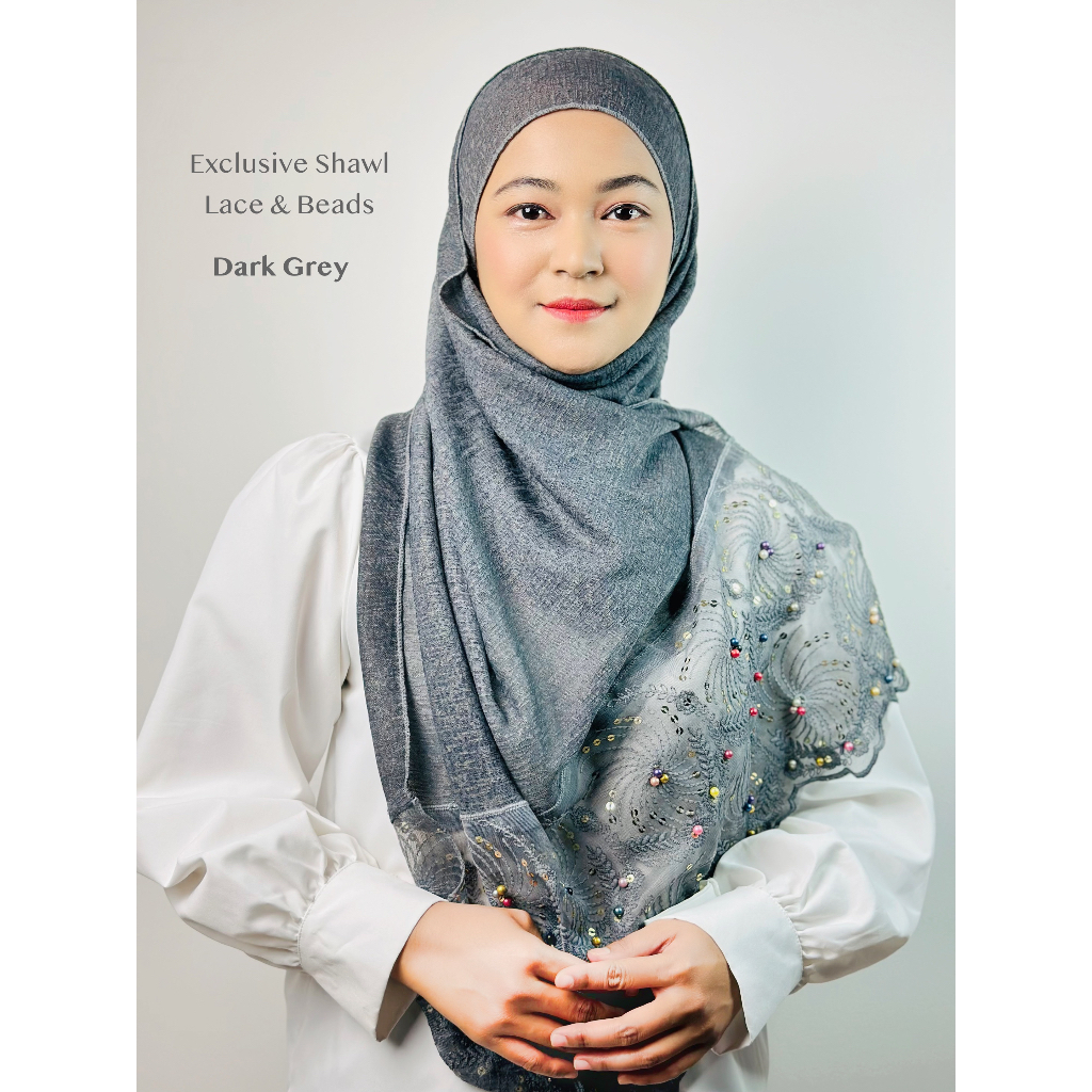 Exclusive Shawl Beads & Lace (Majlis bertunang, bridesmaid, majlis vvip ...