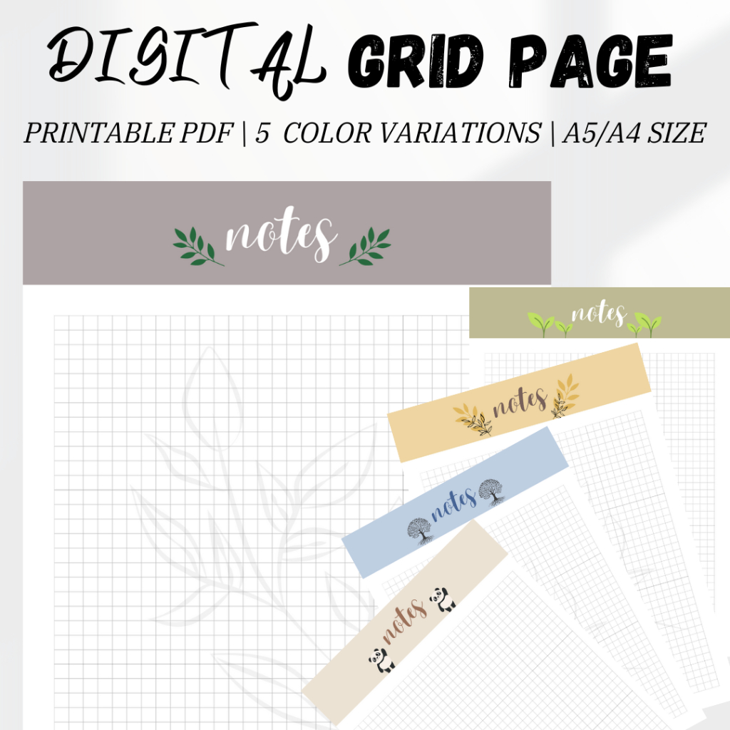 Printable Grid Note Page (PDF format with A5/A4 size) | Shopee Malaysia