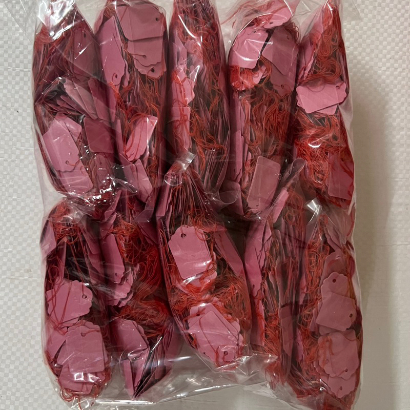 Ready Stock 10packs Square Pink Color Price Tag With Thin Red Thread ...