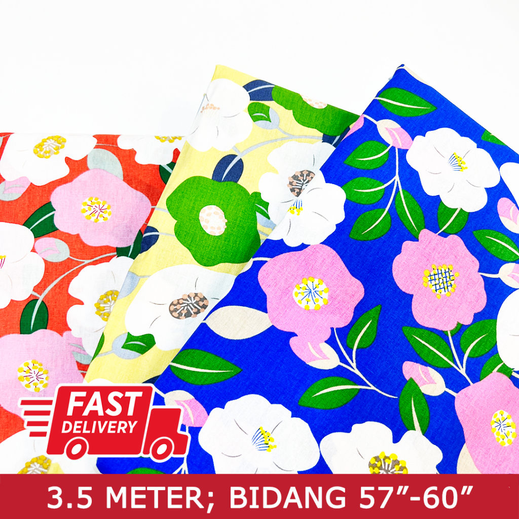 [READY STOCK] Kain Pasang Cotton English Bunga Rose Flower Design Poplin Fabric D2291 | Shopee ...