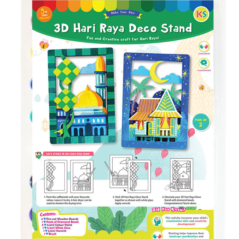 3D Hari Raya Deco Stand Kit 2 in 1packs; Kids & Family activity ...