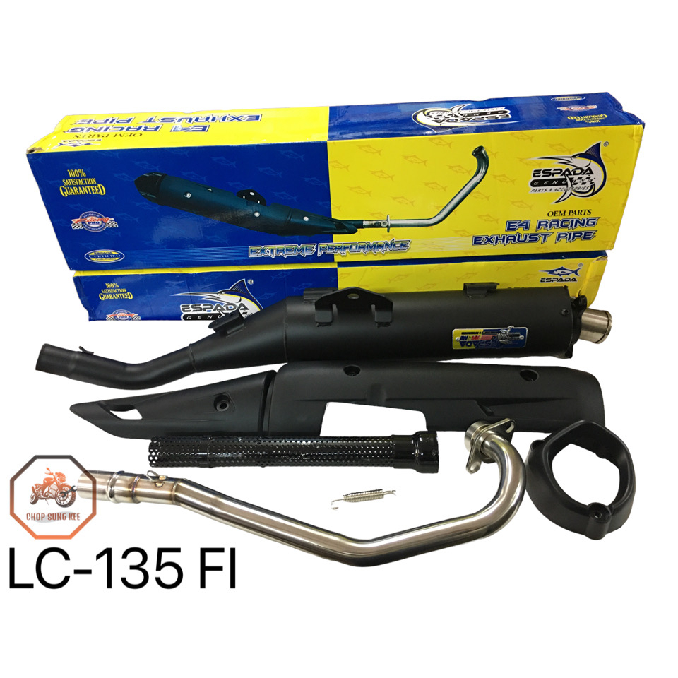 EXHAUST PIPE RACING ESPADA V5 28MM /32MM (CUTTING STD Y15) FOR YAMAHA LC-135 FI/LC-135 FI V8 ...
