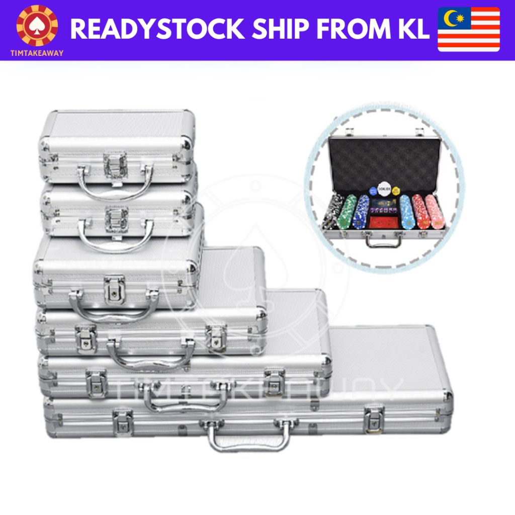 300/400/500PCS Poker Chips Case Aluminum Briefcase Transparent Poker ...