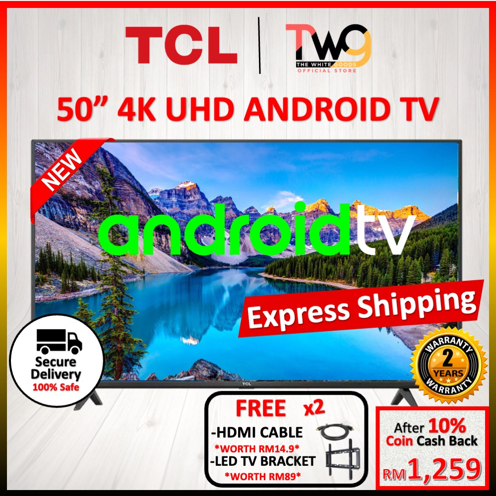 [2 GIFT] TCL 50" 55" 58" 65" Inch 4K UHD HDR Android AI GOOGLE LED TV 50P635 55P61K 58P635 ...
