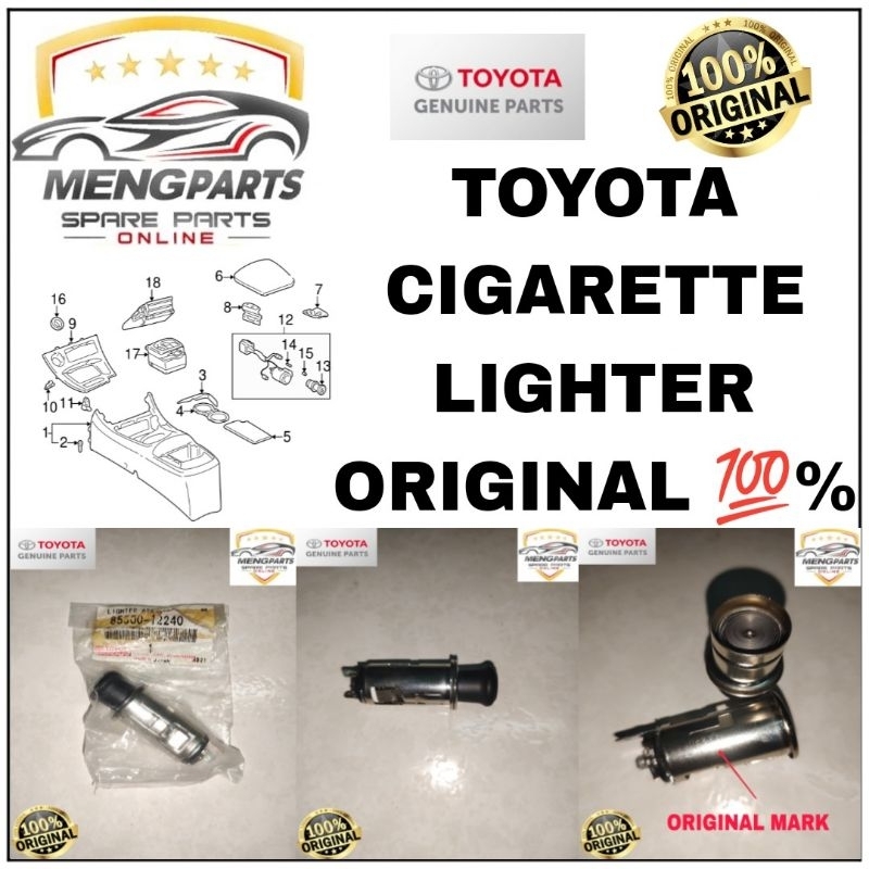 ORIGINAL 💯% TOYOTA CIGARETTE LIGHTER ASSEMBLY 85500-12240 | Shopee Malaysia