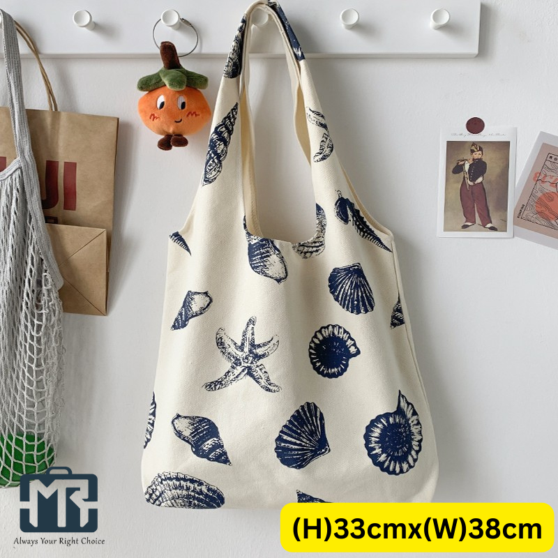 MR Canvas Tote Bag Students Shoulder Bag ToteBag Cartoon Cat Print ...