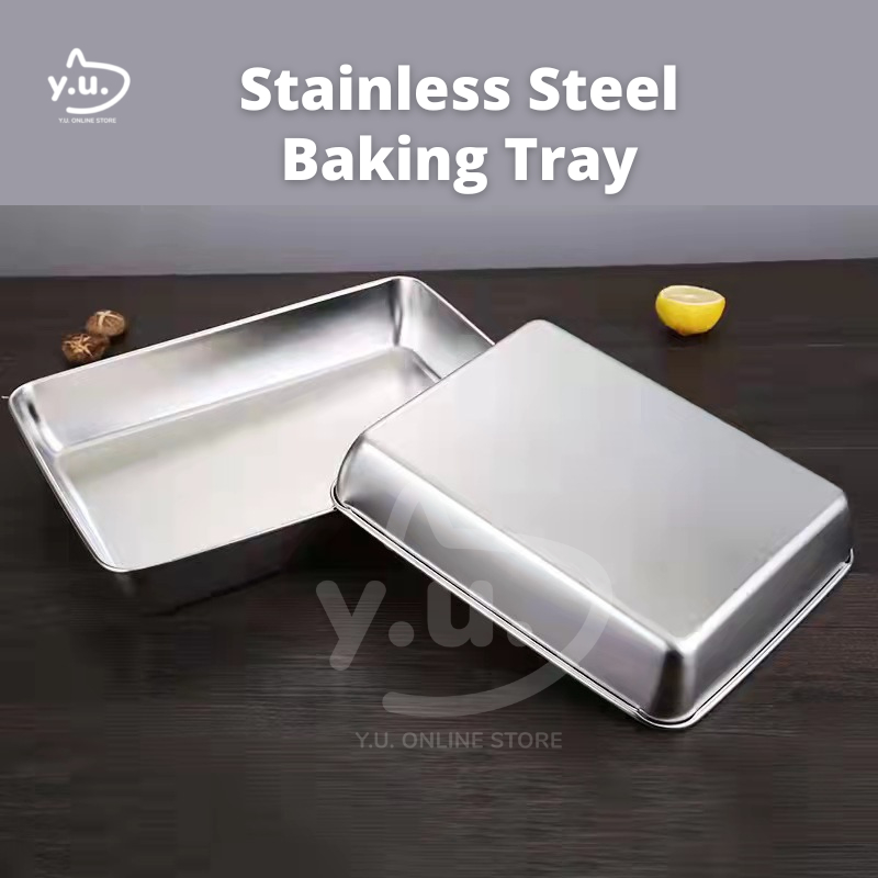 YU Online - Dulang kek / Extra Thick Stainless Steel Rectangle Bakeware ...