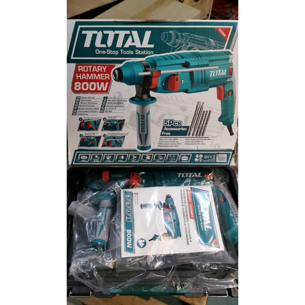 TOTAL TH308268 26MM 3 IN 1 ROTARY HAMMER 800W | Shopee Malaysia
