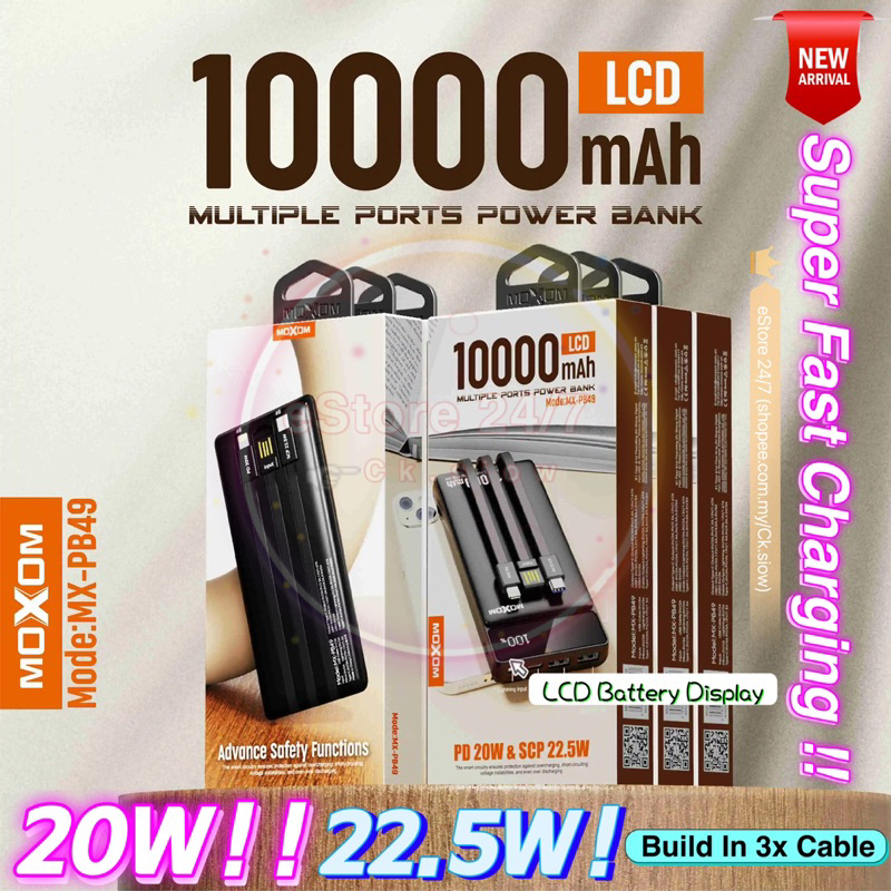 Moxom MX PB50 PB49 PD 20W SCP 22.5W Super Fast Charging Charge ...