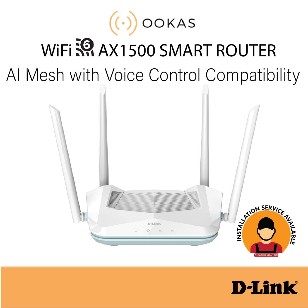 D-Link R15 Eagle Pro AI AX1500 Smart Wireless WiFi 6 Mesh Router with ...