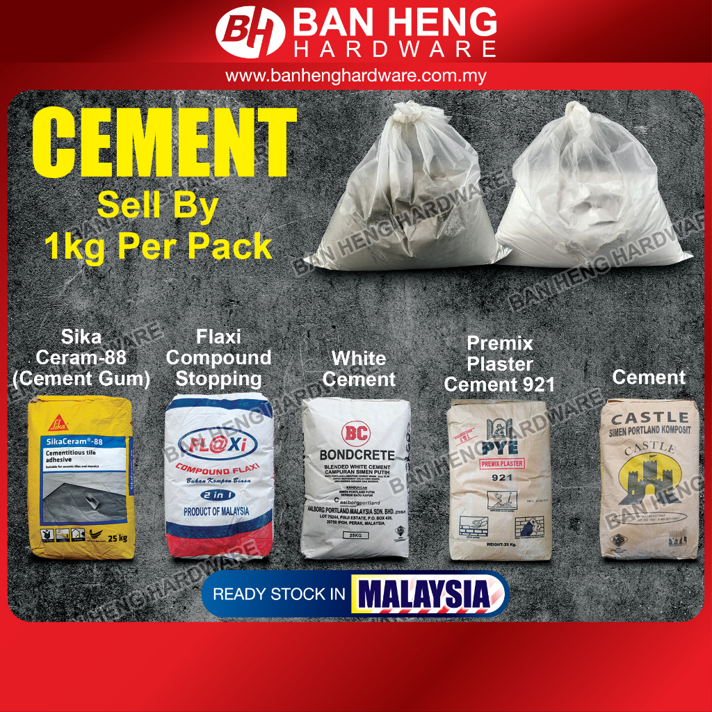 1KG Cement Simen Kelabu / 1KG White Cement / 1KG Sika Ceram 88 / 1KG ...