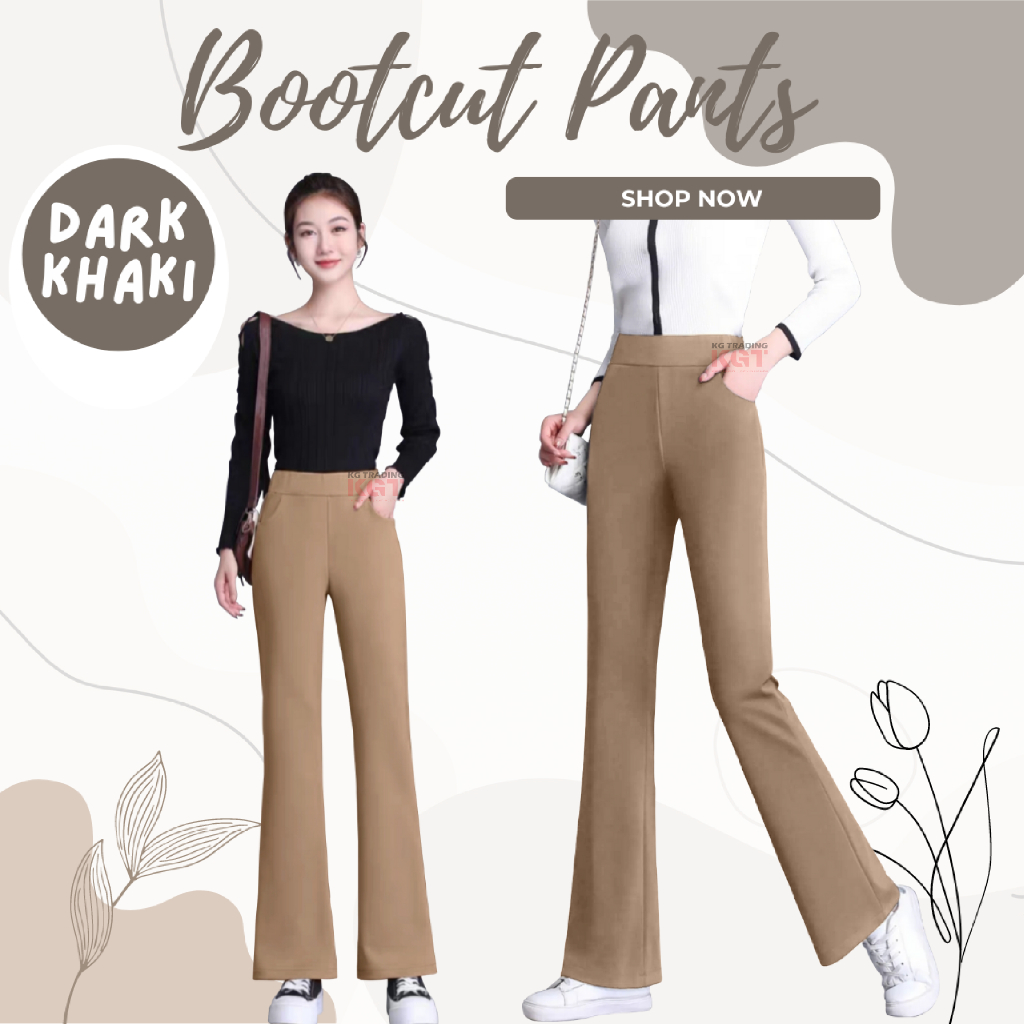 KGT Bamboo Slack Seluar Slack Mini Bootcut Plus Size 230 GSM Perempuan ...