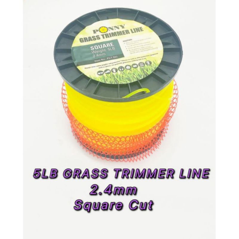 (Ready Stock) PONNY PGT-551 5LB/2.4mm GRASS TRIMMER LINE (SQUARE ...