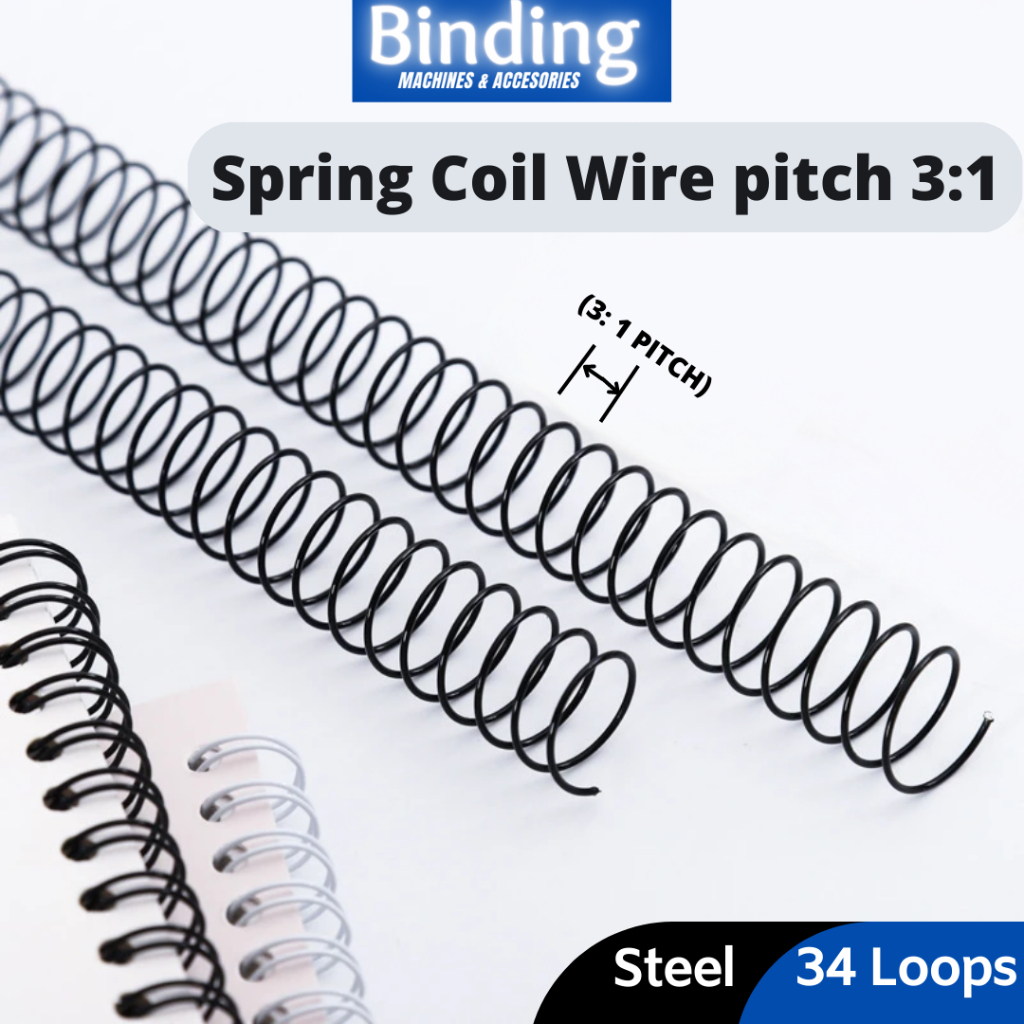 Steel Spring Coil Wire / Spiral Binding Metal Coil A4 Size (Pitch 3:1 ...