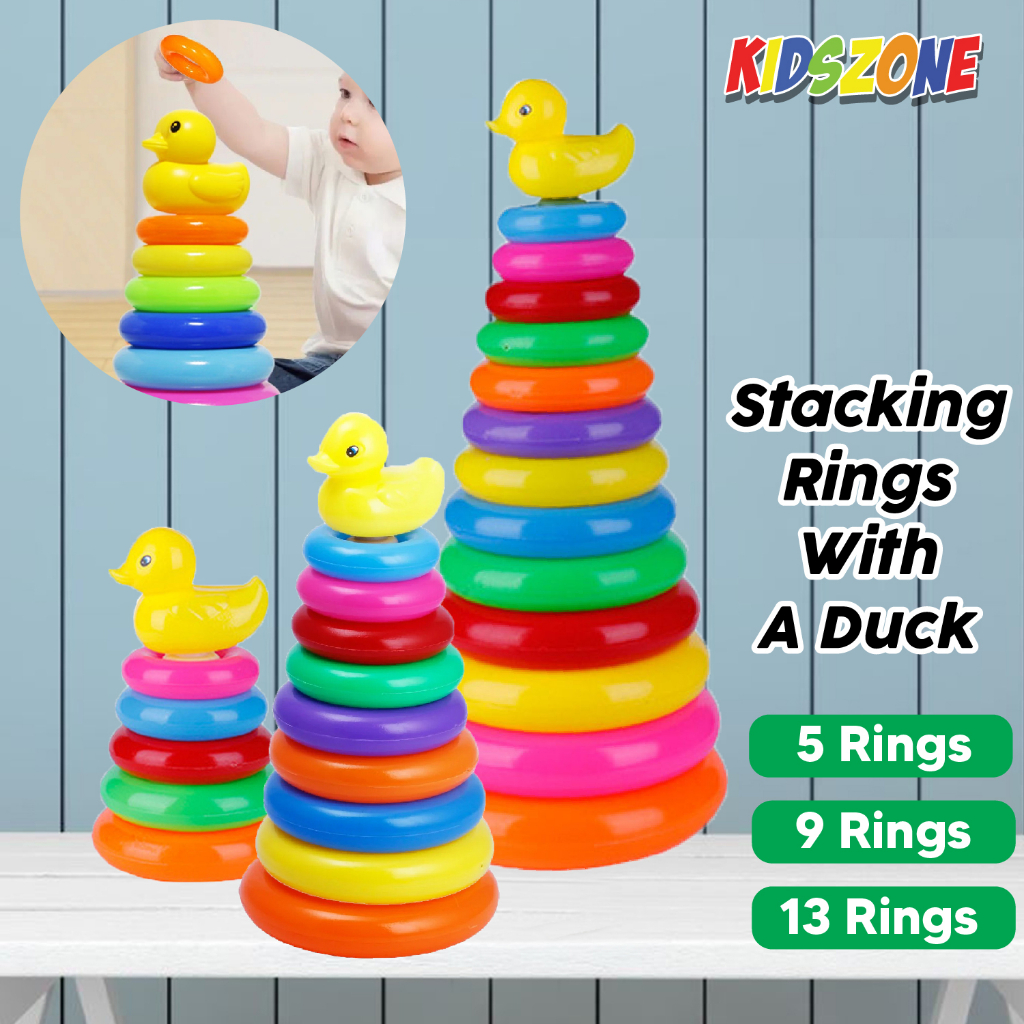 Rainbow Stacking Rings Toys for Baby Toddler Puzzle Toss Ring Toy ...