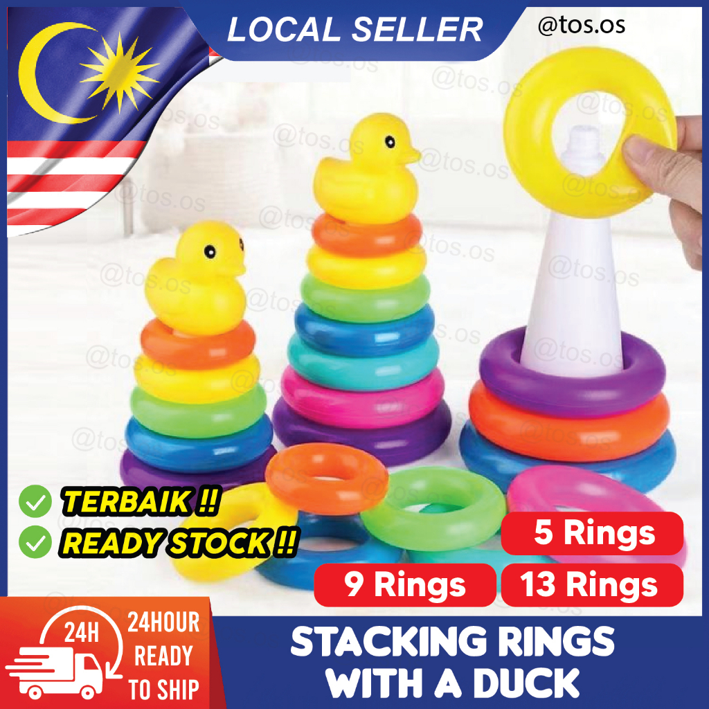 Rainbow Stacking Rings Toys for Baby Toddler Puzzle Toss Ring Toy ...
