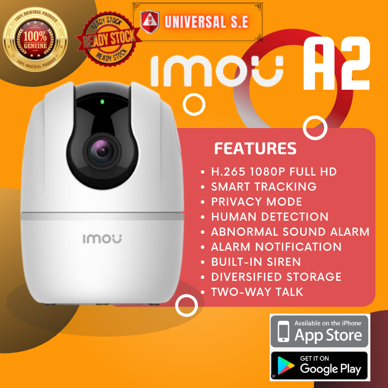 UNIVERSAL S.E-Imou Ranger 2/A2 2MP full HD Wireless IP Camera CCTV Pan/Tilt Smart With AI Human ...
