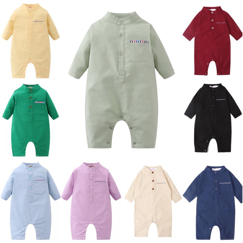 (RAYA SALES)New Born Baju Raya Baju Melayu Rompers Baby Baju Jumpsuit ...