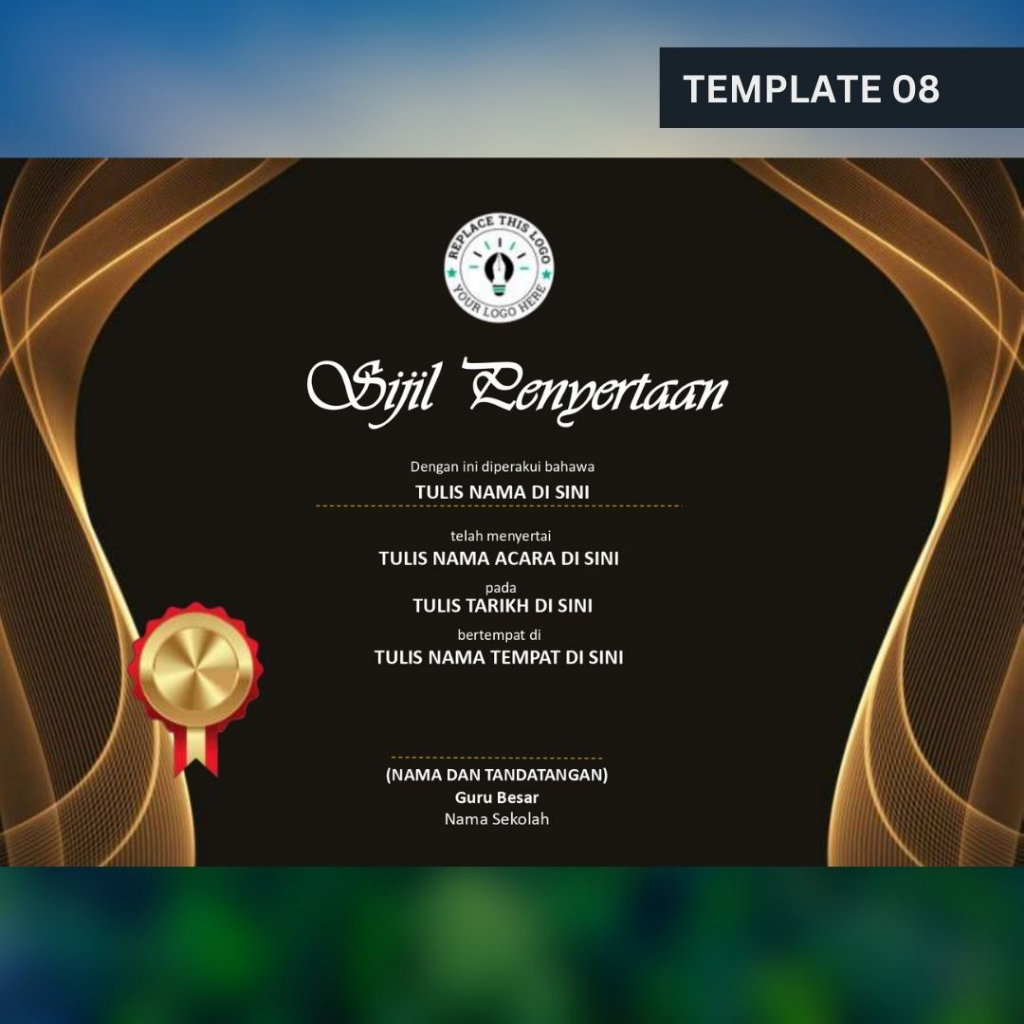 [Powerpoint] Template Sijil Certificate Template Editable Powerpoint ...