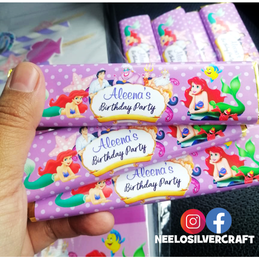 Ariel Little Mermaid Theme Custom Chocolate Bar (Halal) | Shopee Malaysia