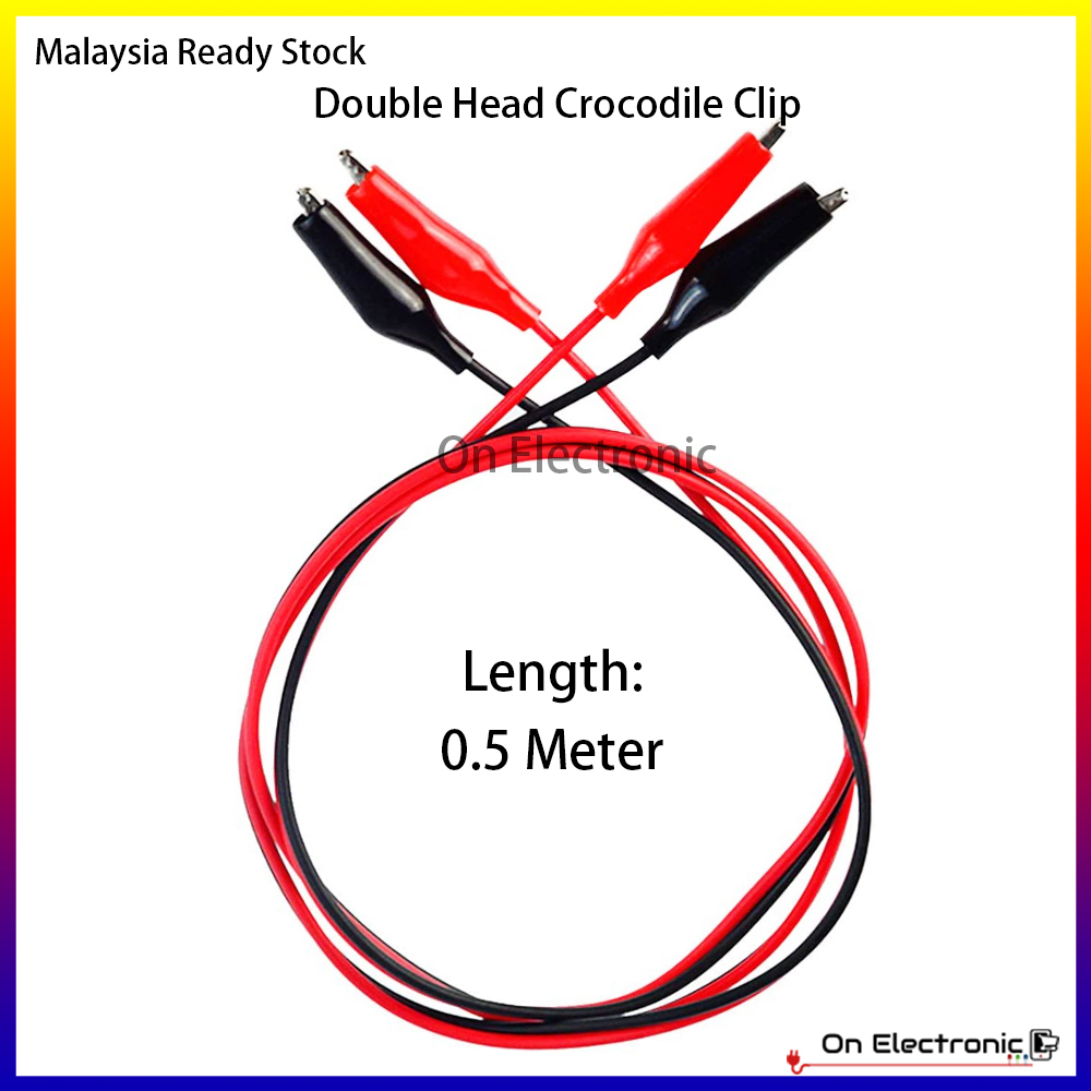 Double Head Crocodile Clip Test Lead Cable Alligator Clips Jumper Wire ...