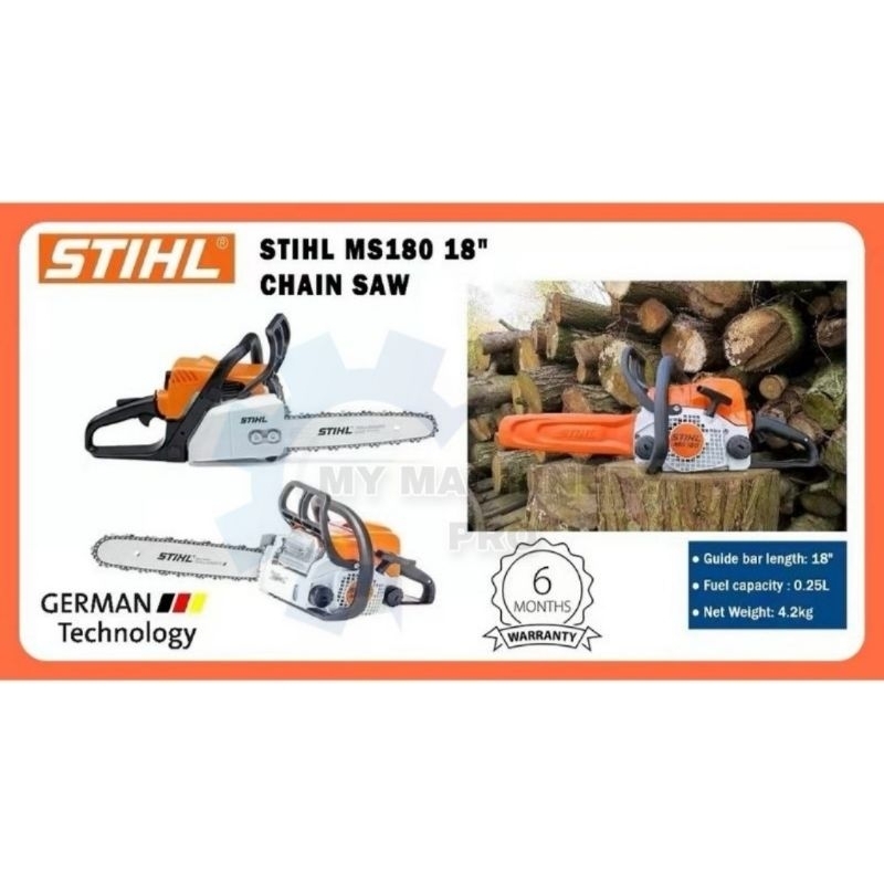 Original STIHL MS180 18" Gasoline Chain Saw Made in Germany | Shopee Malaysia