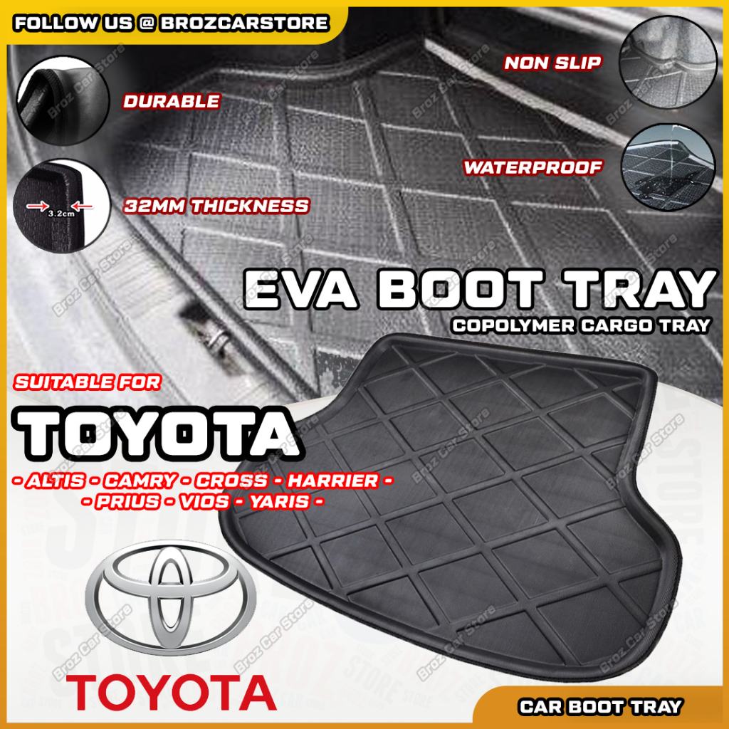 📥 For TOYOTA EVA Boot Tray Copolymer Car Luggage Cargo Trunk Tray ...