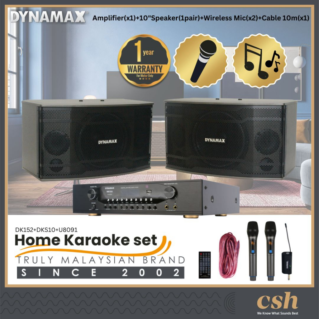 Home Karaoke Set DYNAMAX DK152 150W Digital Echo Home Karaoke Amplifier ...