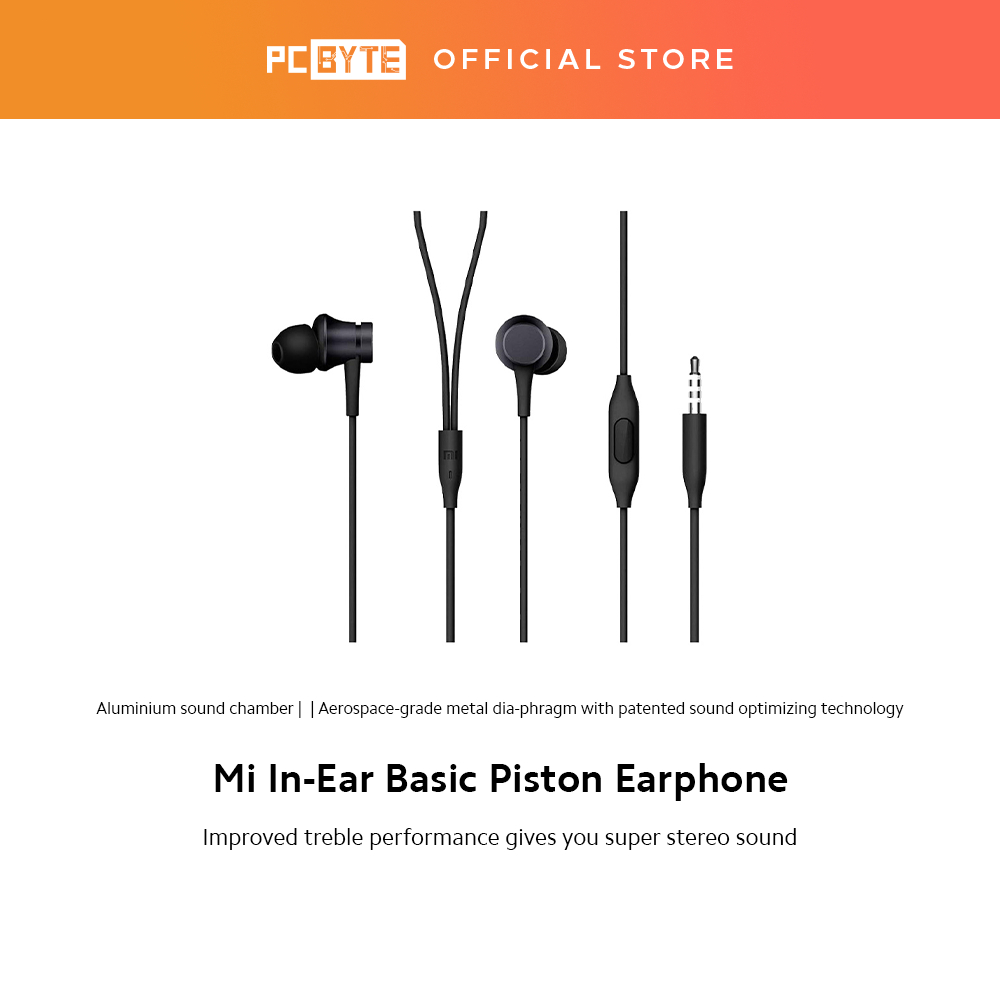 Xiaomi Mi Piston In Ear Headphones Basic [Black/Silver] | Shopee Malaysia