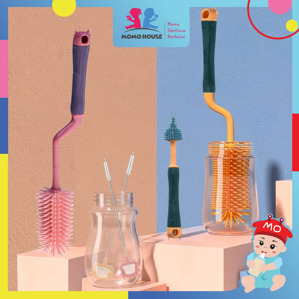 Silicone Milk Bottle Brush Set Botol Susu Berus Cuci Botol Cleaning ...