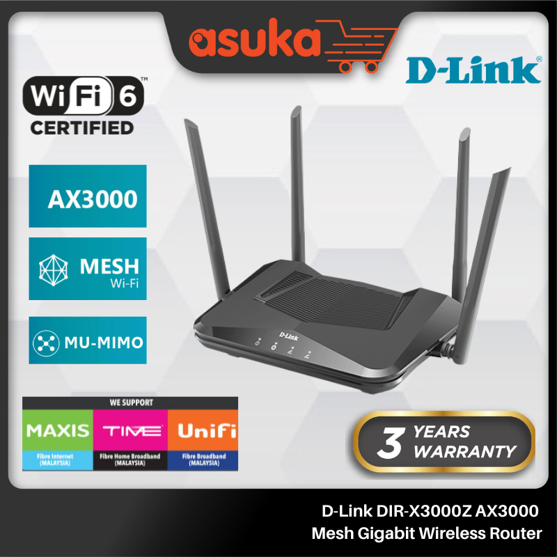 D-Link DIR-X3000Z AX3000 Mesh Gigabit Wireless Router/D-Link DIR-X1560 Wireless AX1500 Smart Wi ...