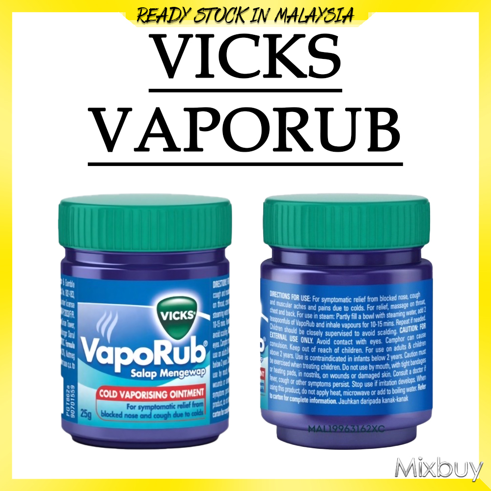 VICKS VAPORUB COLD VAPORIZING OINTMENT 25g | Shopee Malaysia
