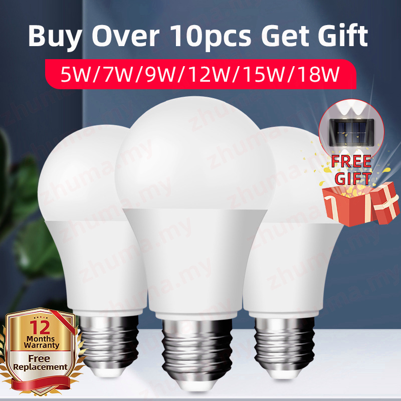 【Free Gifts】Led Lights Bulb E27 mentol lampu rumah 5/7/9/10/12/15/18 ...