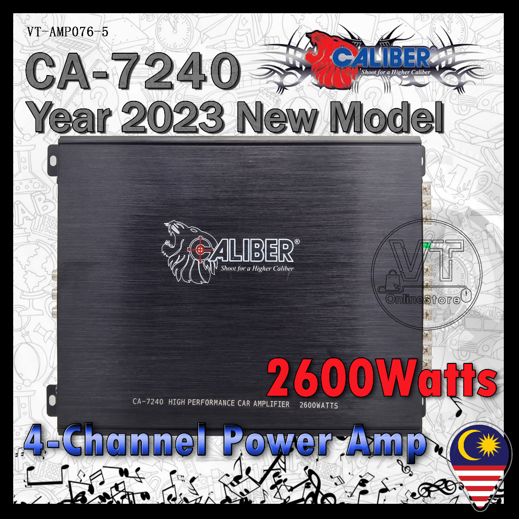 CALIBER CA-7240 4-Channel Car Power Amp Amplifier 2600Watts CA-7540 ...