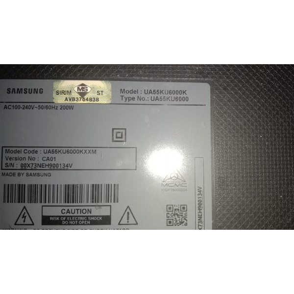 SAMSUNG UA55KU6000K SMART PART | Shopee Malaysia