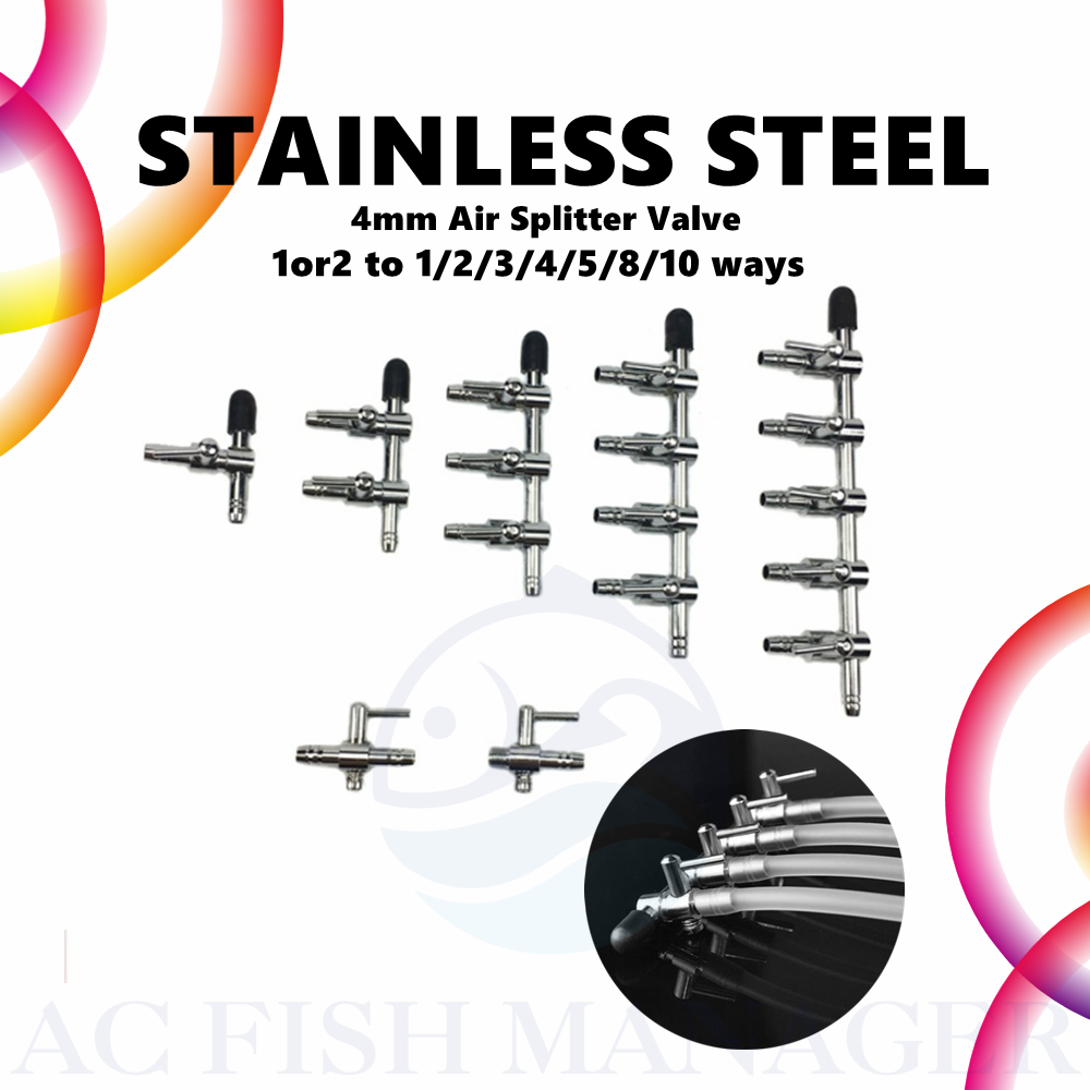 Stainless Steel 4mm in & out Air Flow 1-5/8/10 Way Adjustable Splitter ...