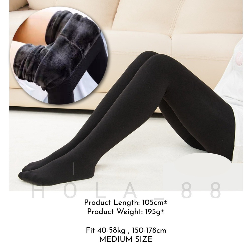 Women Winter Fleece Velvet Thermal Comfy Warm Thick Full Leg Tights ...