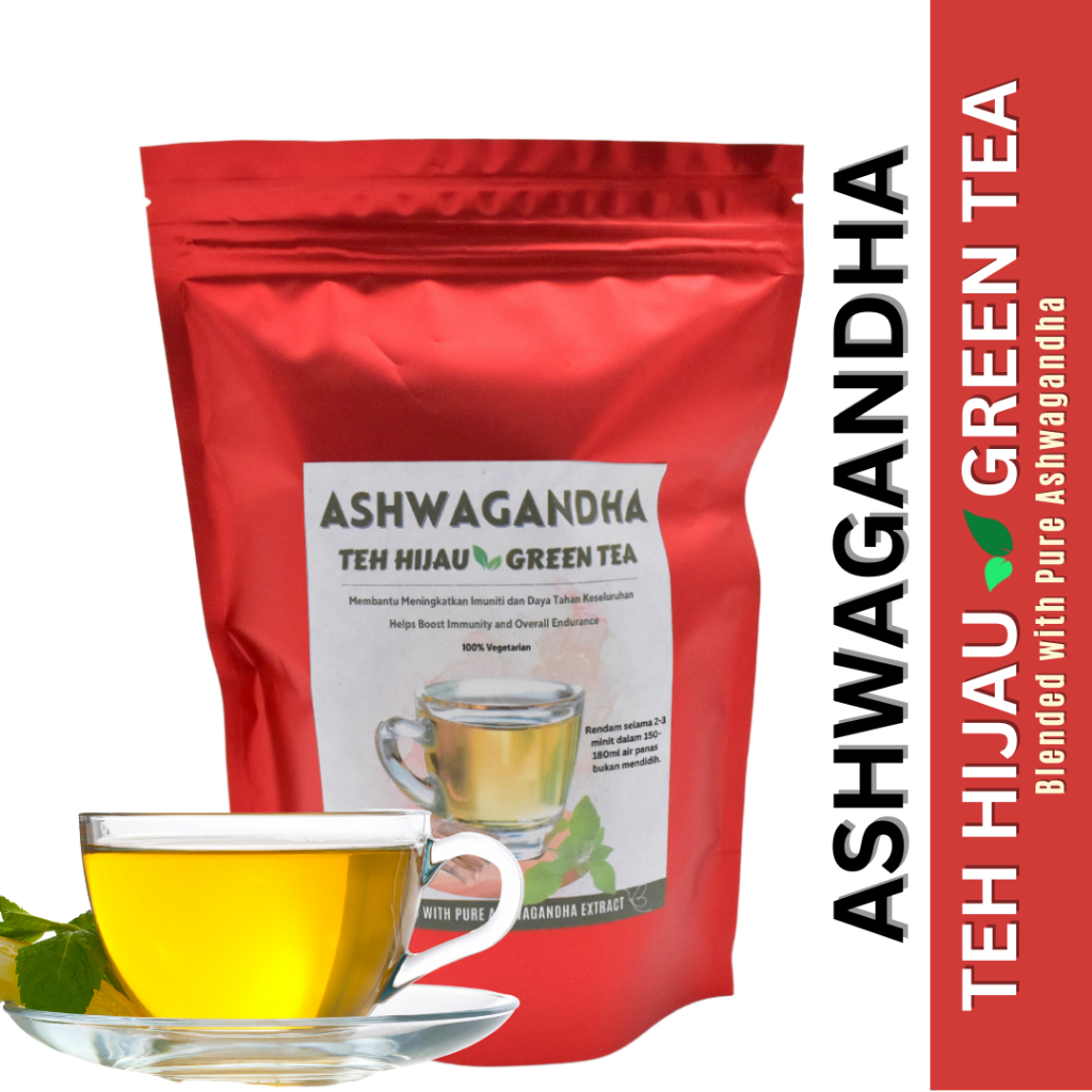 Ashwagandha Green Tea Teh Ashwaganda 30 sachets Stress Reliever ...