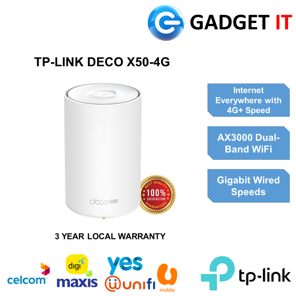 TP-LINK DECO X50-4G / DECO X50-5G AX3000 4G+ WHOLE HOME WIFI 6 GATEWAY ...