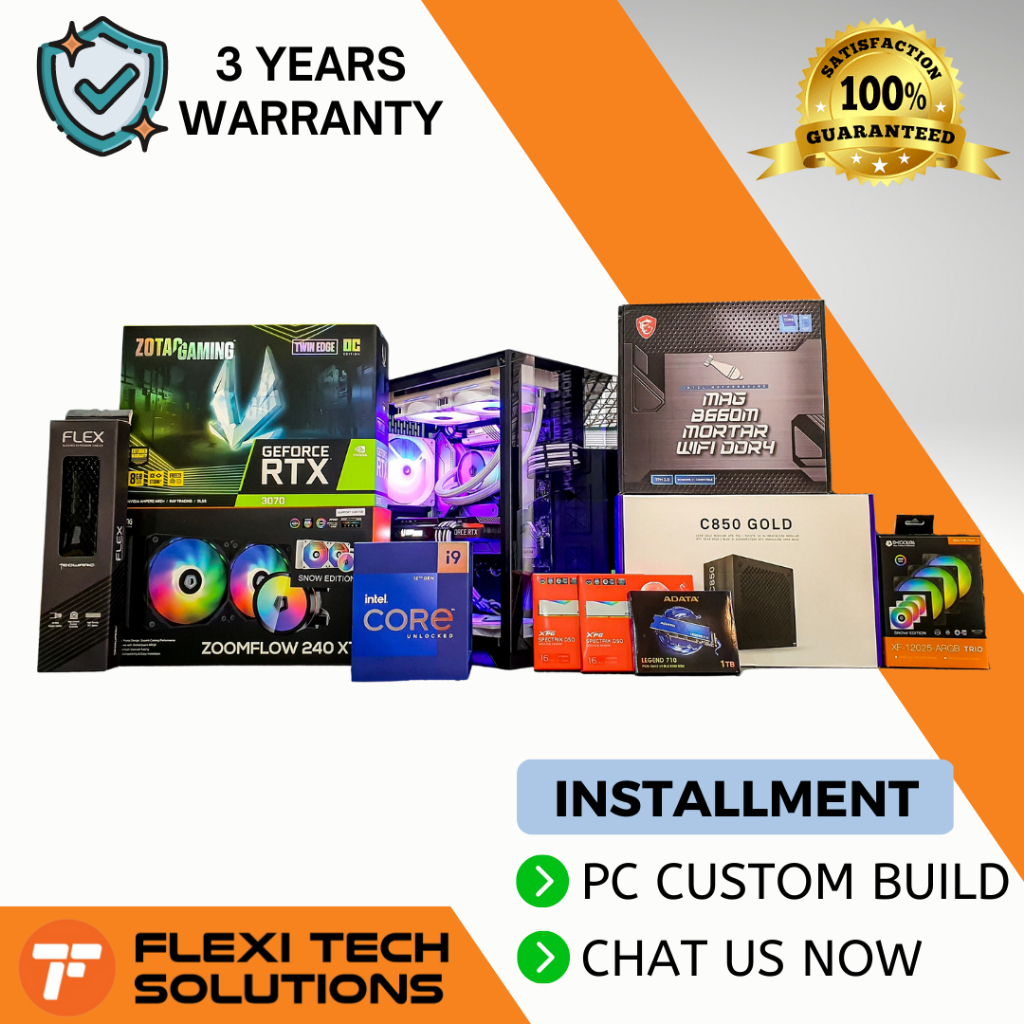 Flexi Tech PC Desktop Custom Build INTEL i9 / i7 / i5 / i3 AMD Ryzen 9 ...