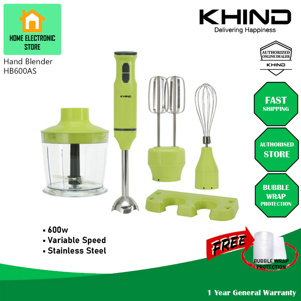 KHIND 0.7L 4-in-1 Hand Blender BH600AS | Stepless Variable Speed ...
