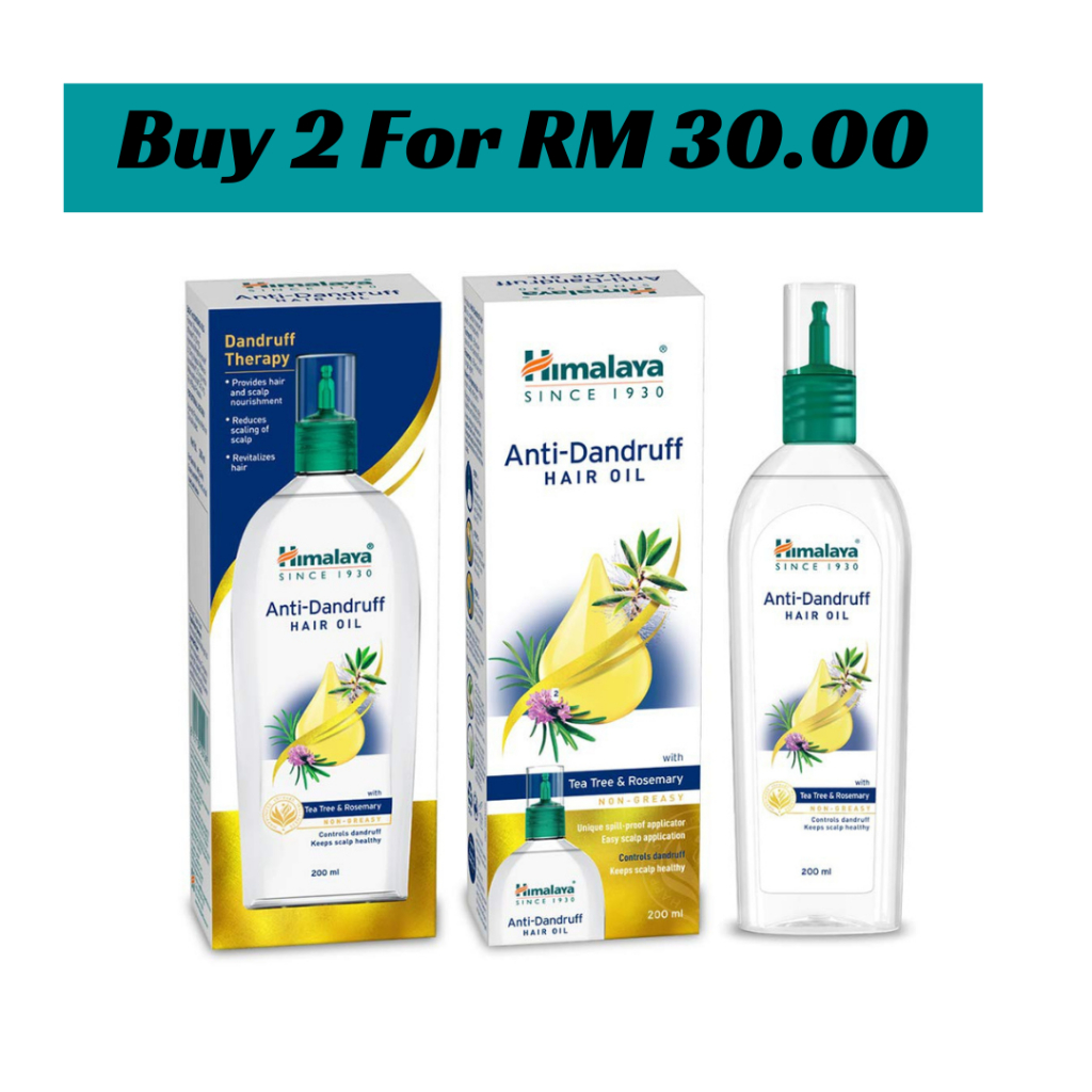 (Buy 2 For RM 30.00)- Himalaya - Anti Dandruff - Hair Oil - With Tea Tree & Rosemary - Non ...