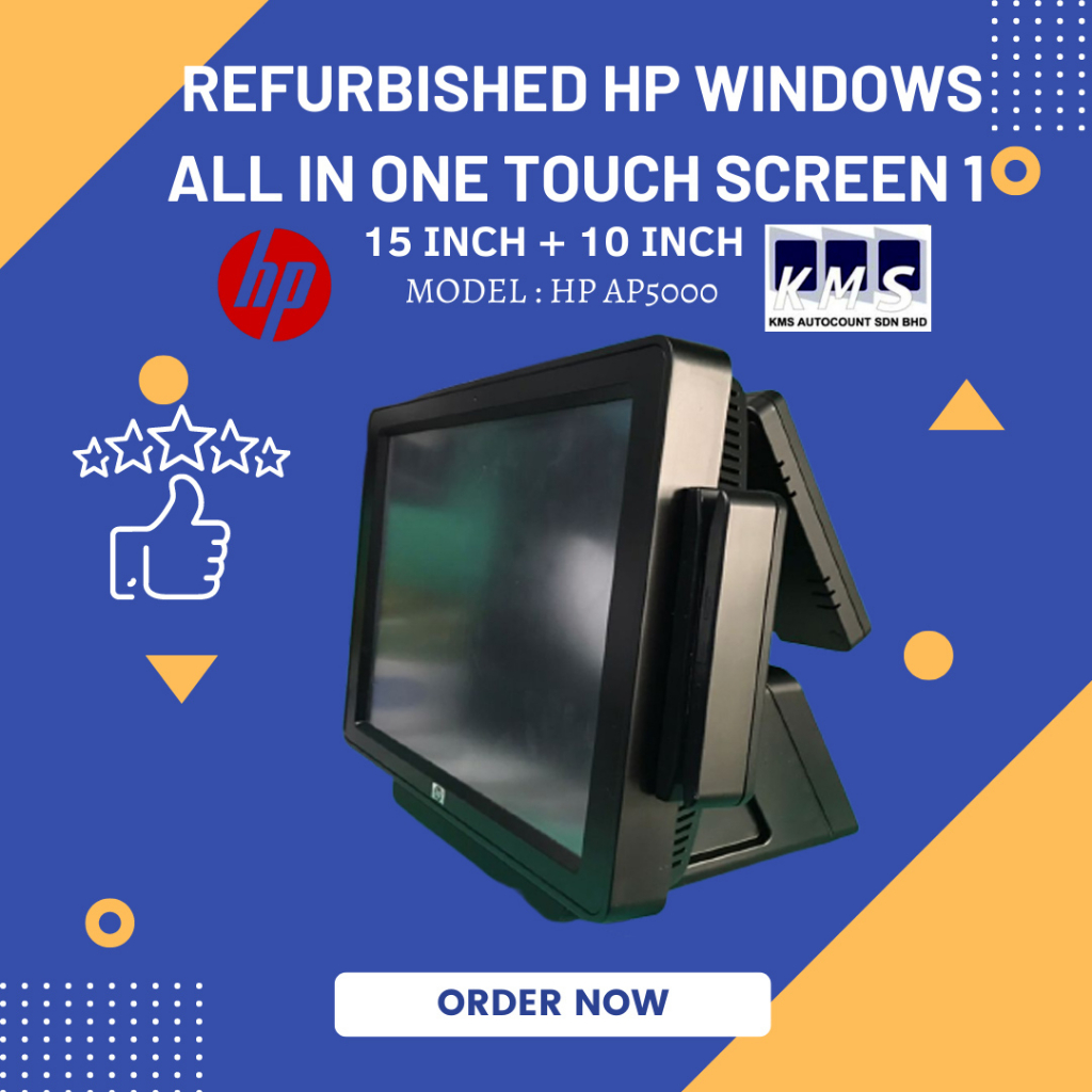 Refurbished HP windows all in one touch screen 15 inch + 10 inch ...
