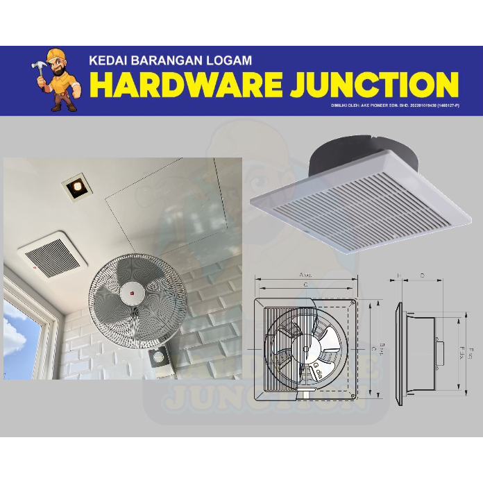 KDK CEILING MOUNT PROPELLER VENTILATION FAN 20CQT1 8"/20CM | Shopee ...