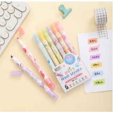 [READY STOCK] Fruit Scented Double Headed Highlighter Marker Pen ...