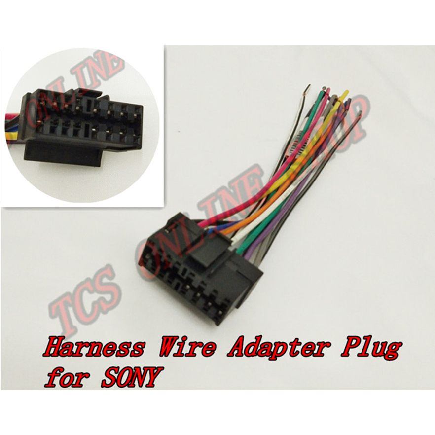 SONY CAR STEREO RADIO WIRE WIRING HARNESS CONNECTOR CABLE PLAYER SOCKET ...