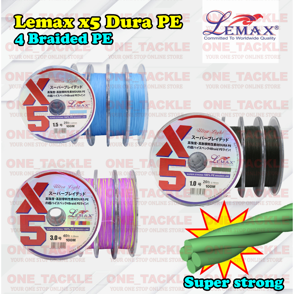 Lemax X5 braided line PE 100 meter lemax line tali lemax | Shopee Malaysia