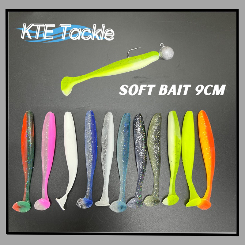 【KTE】10pcs Soft Bait Soft Plastic 9cm Umpan Siakap Haruan Zman Gewang ...